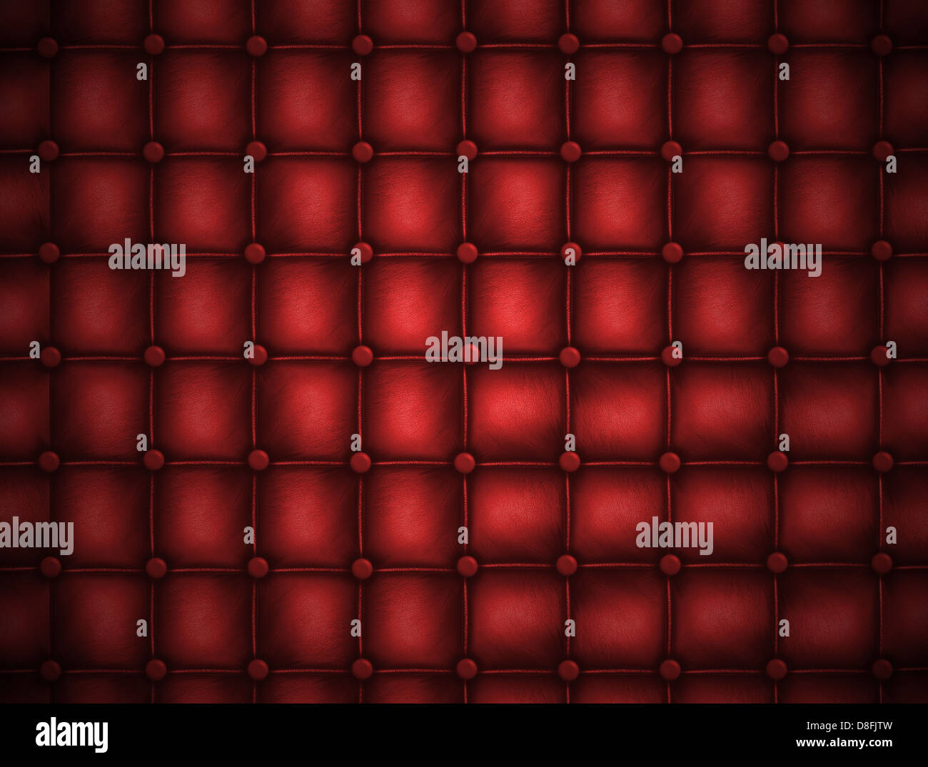 Texture leather quilted a sofa. Red color Stock Photo - Alamy