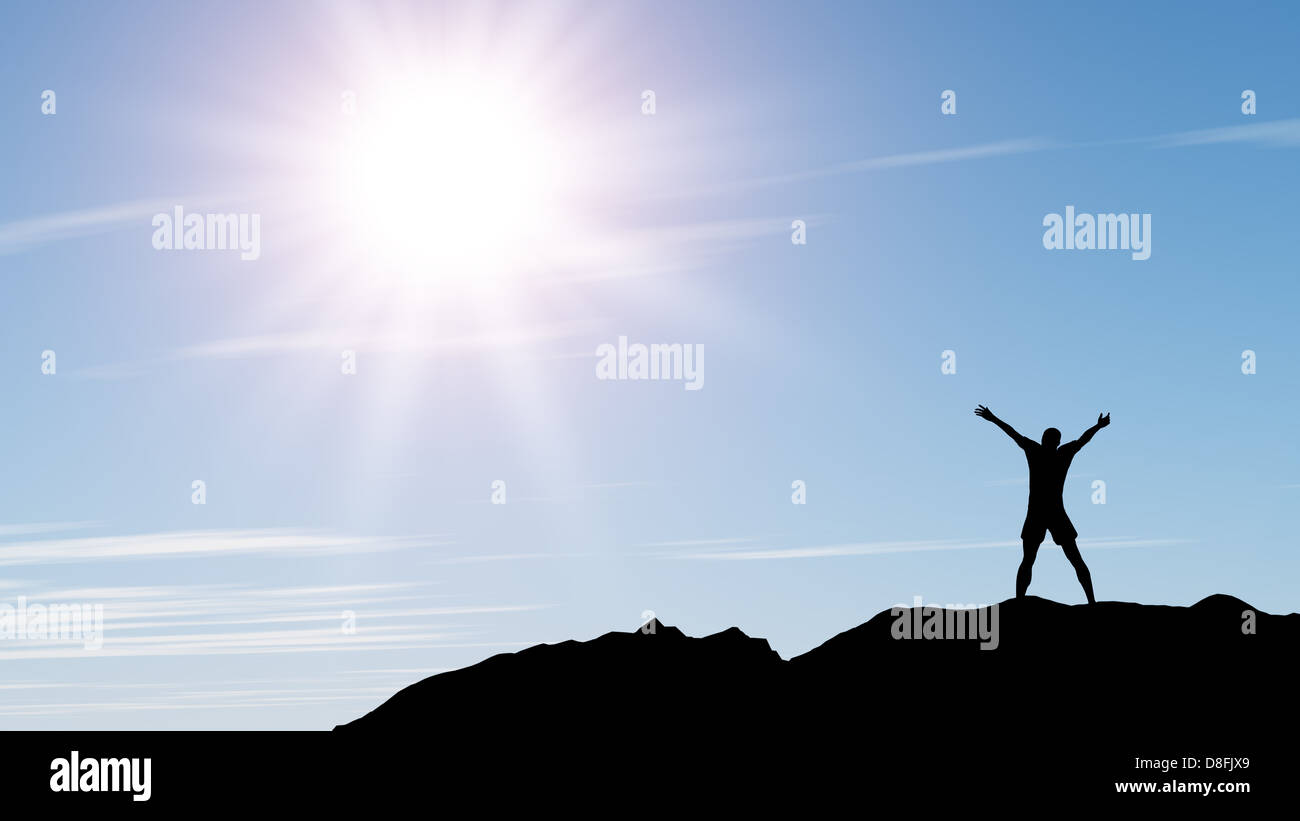 men greeting sun Stock Photo - Alamy