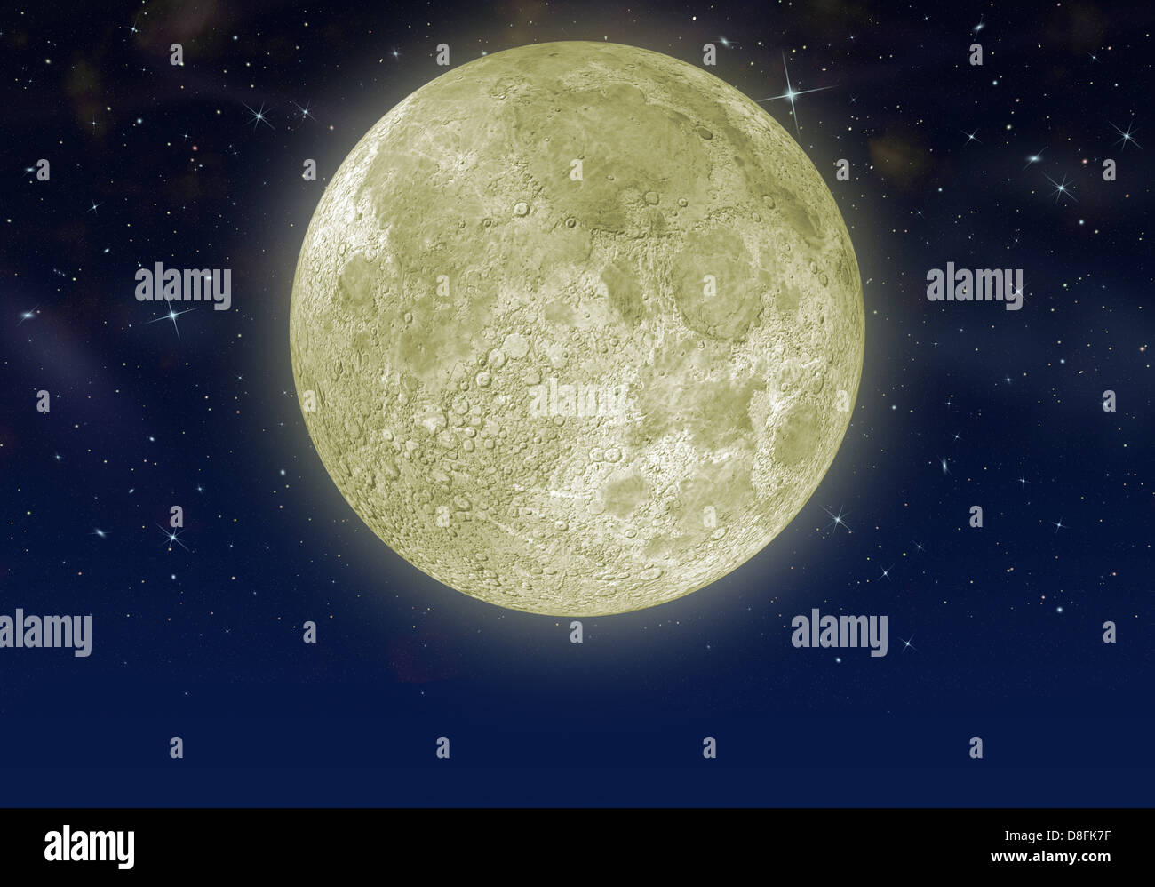 The moon in the star sky Stock Photo - Alamy