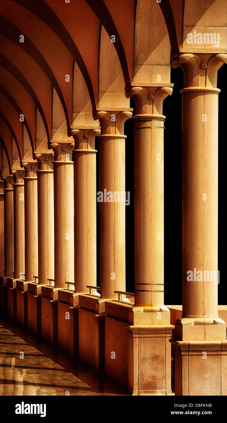 A dramatic shot of Venetian columns at the Ringling Museum Stock Photo ...
