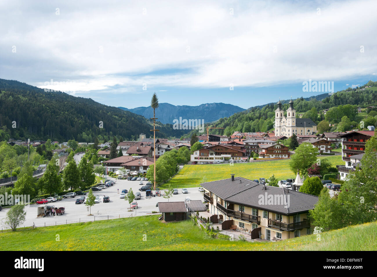 View of Hopfgarten, a rural lvillage in Brixental, Tyrol, and popular ...