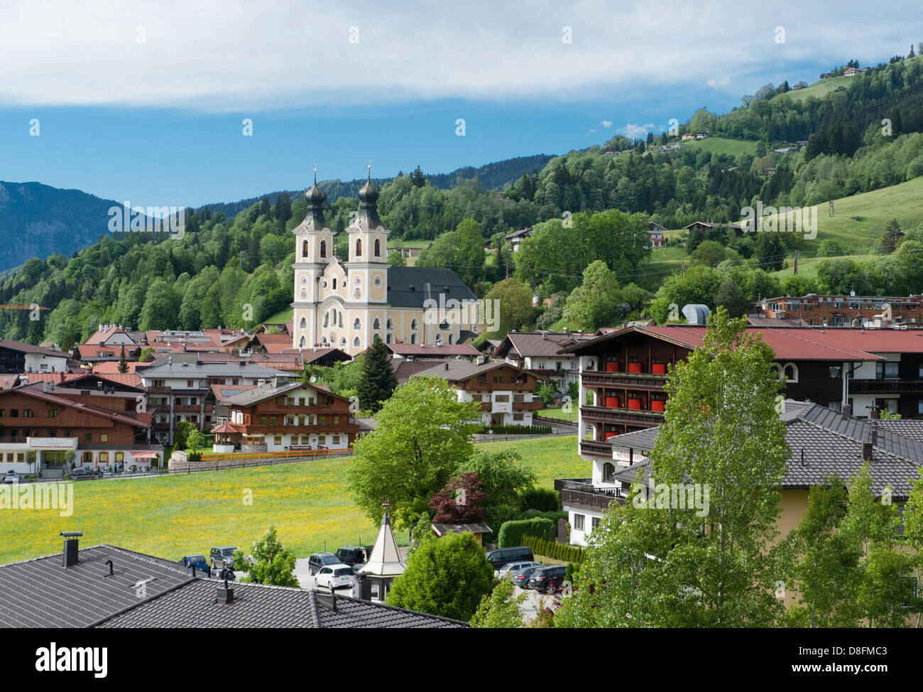 View of Hopfgarten, a rural lvillage in Brixental, Tyrol, and popular ...