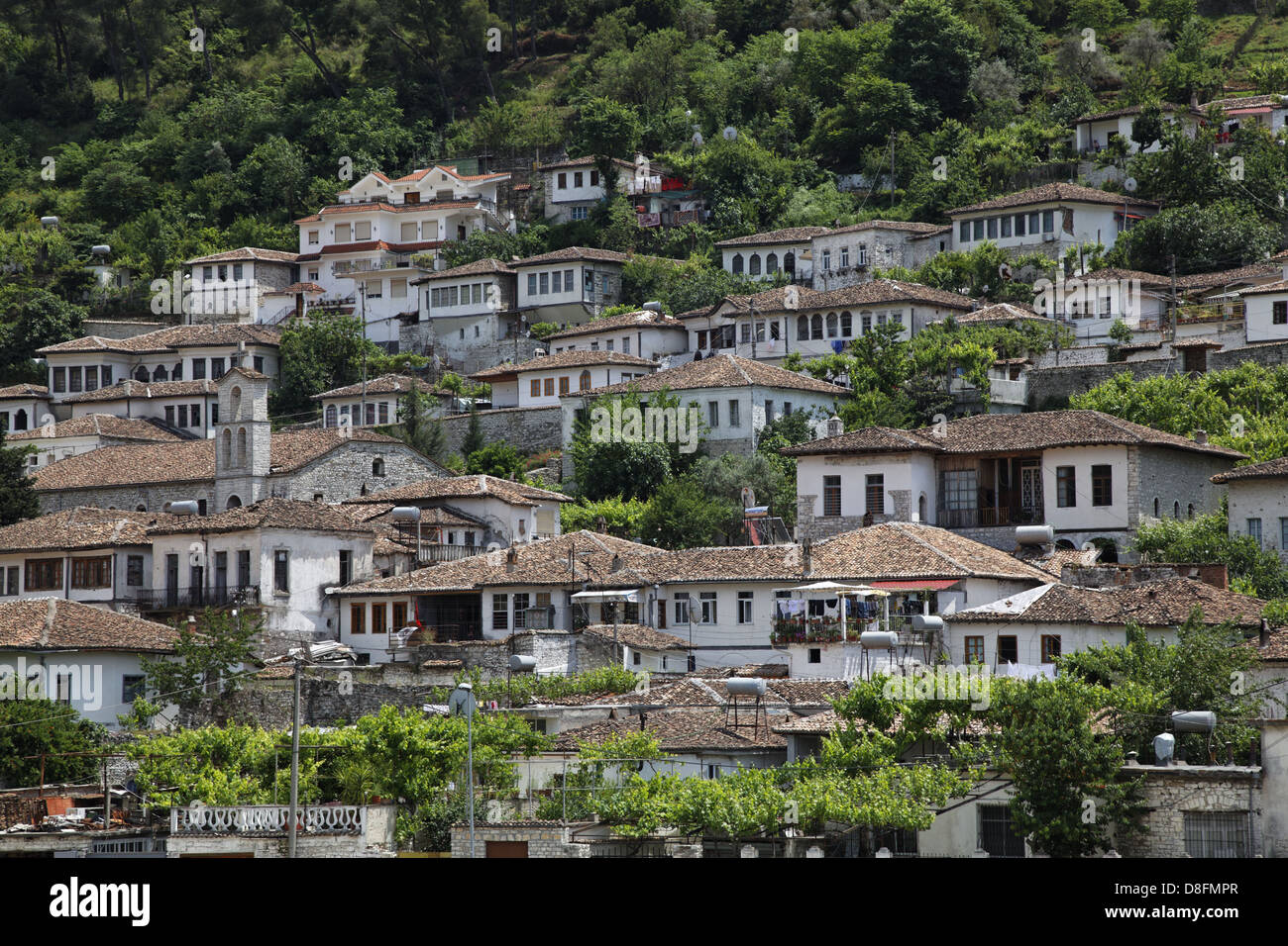 Albania, Berat, UNESCO; houses, Albanien, Berat, UNESCO Welterbe ...