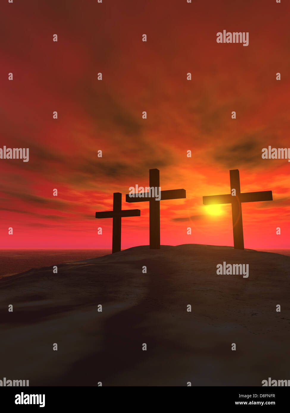 Three crosses and silhouette hi-res stock photography and images - Alamy