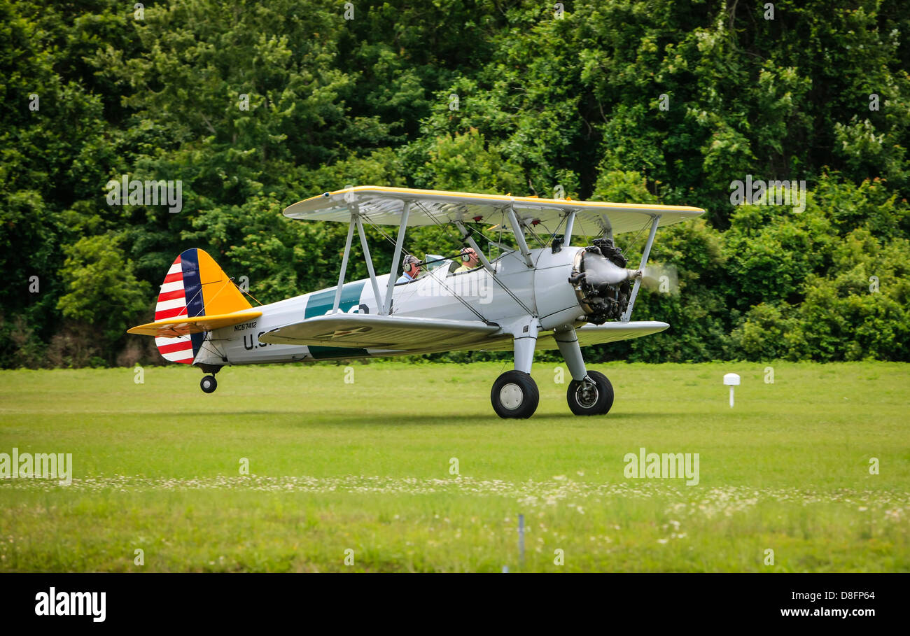 A Pre-1942 PT17 Stearman flight trainer plane at the Fantasy of Flight ...