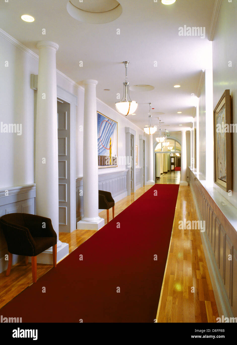 A corridor in Government Buildings Dublin Ireland which houses the ...
