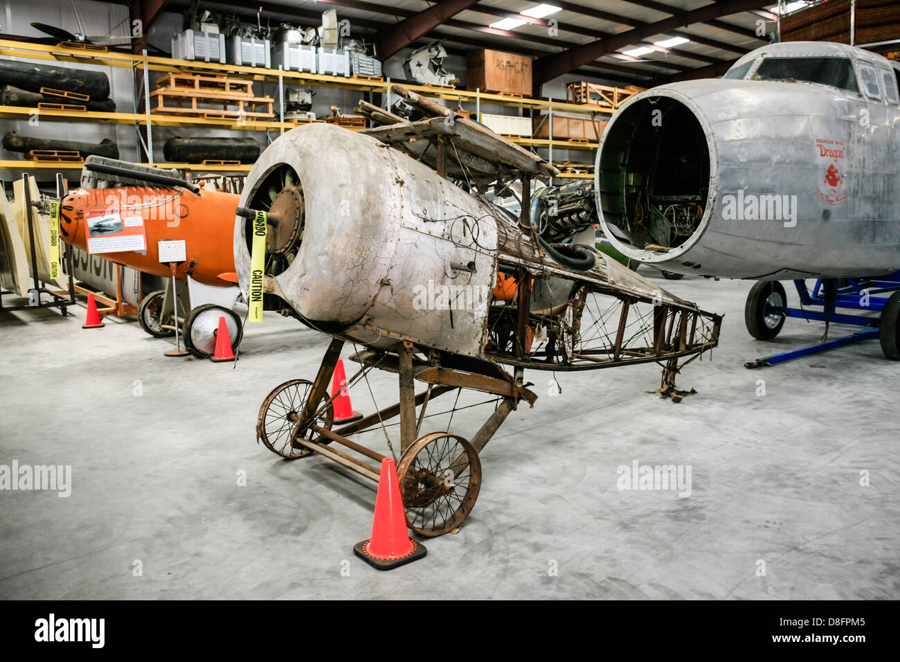 WWI bi-planes in the Unrestored Storage Hangar at the Fantasy of Flight ...