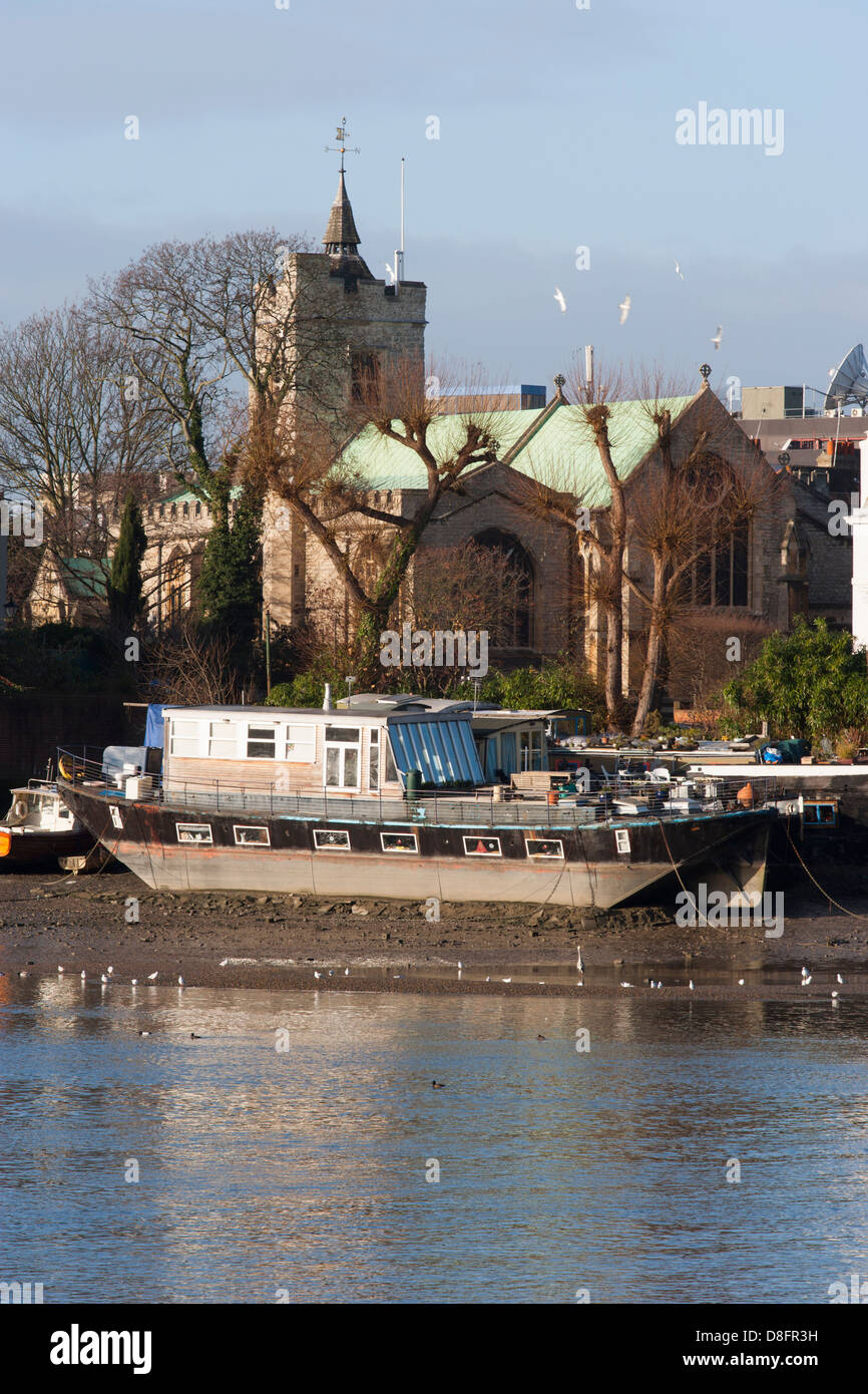Chiswick Mall Chiswick and the River Thames London Stock Photo - Alamy