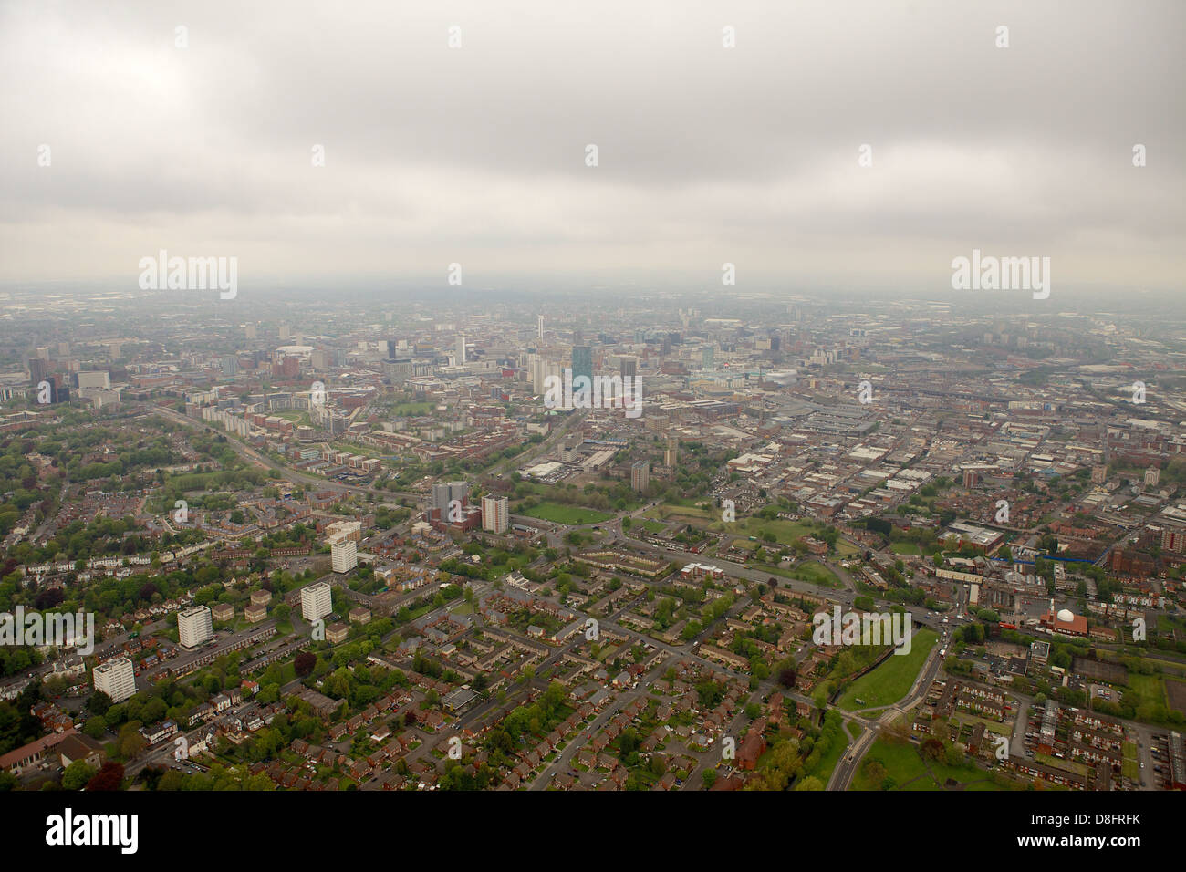Aerial Photograph of Birmingham City Centre 2013 showing full cityscape ...