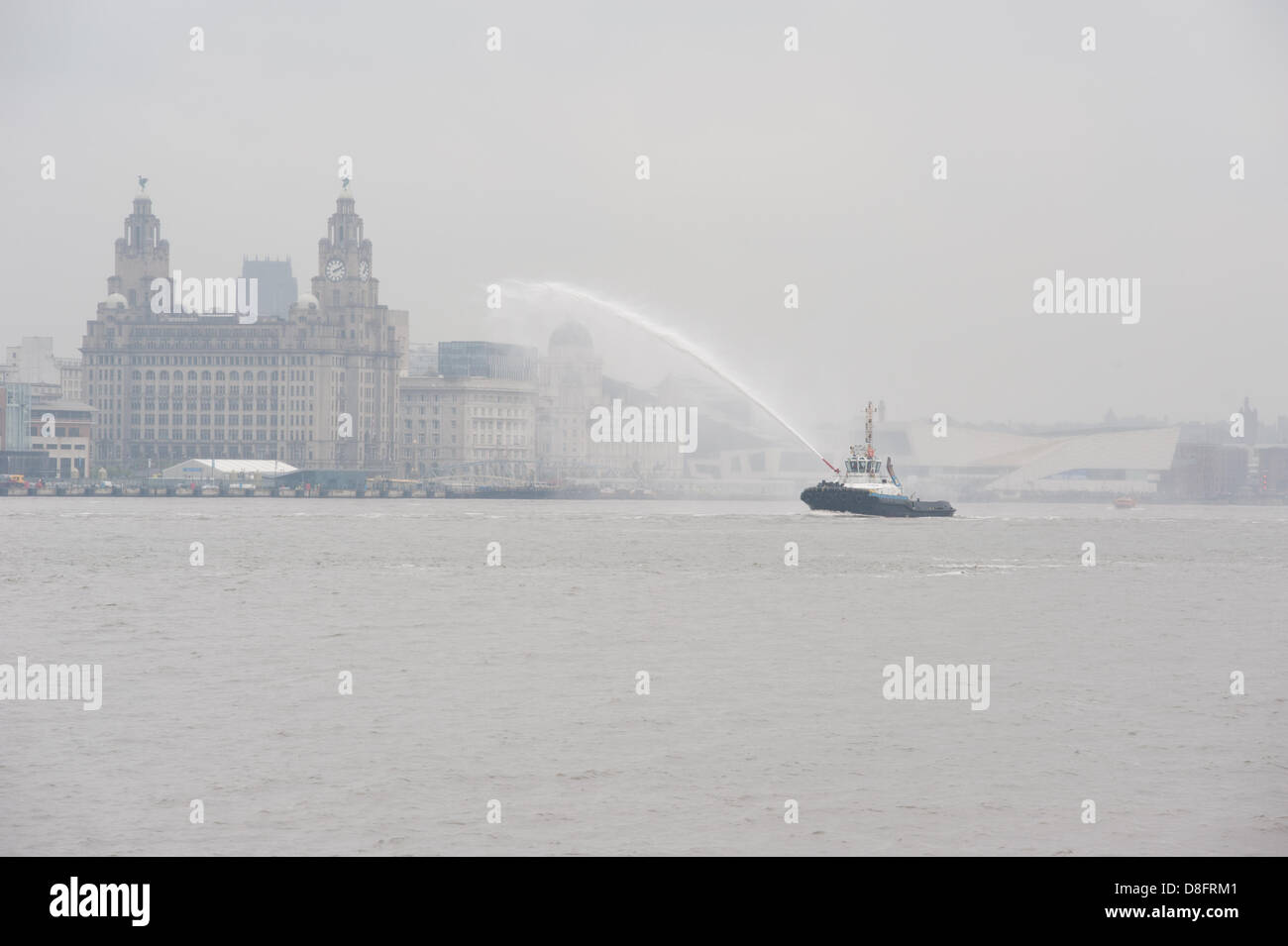 LIVERPOOL, UK, 28th May, 2013. A fleet of Royal Navy ships leave ...