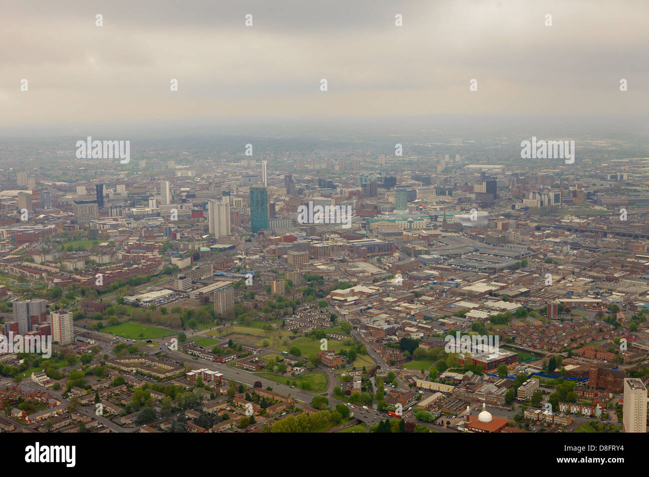 Aerial Photograph of Birmingham City Centre 2013 showing full cityscape ...