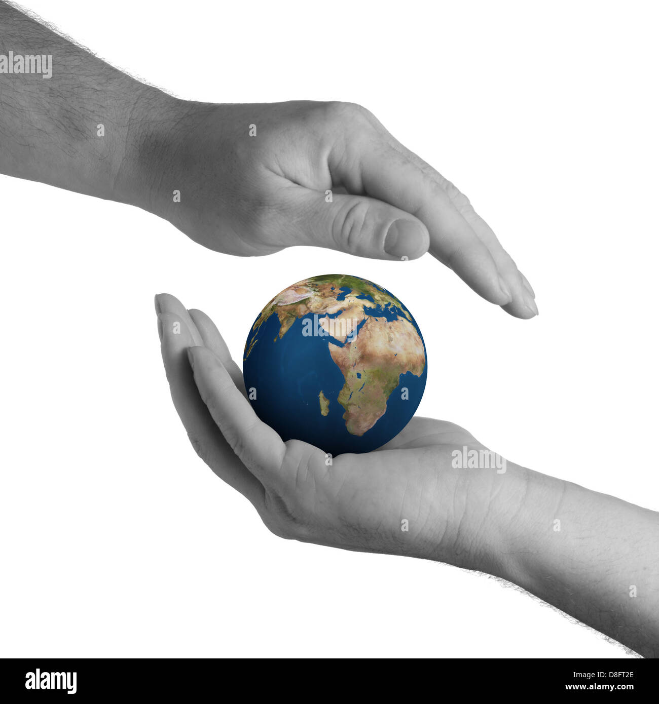 Human touching planet finger hi-res stock photography and images - Alamy