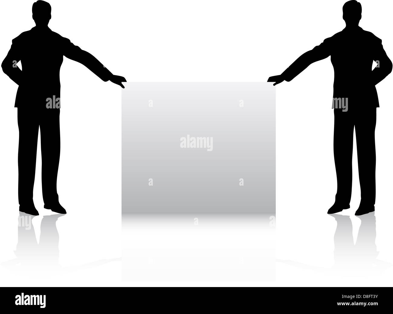 Two men hold the poster Stock Photo - Alamy