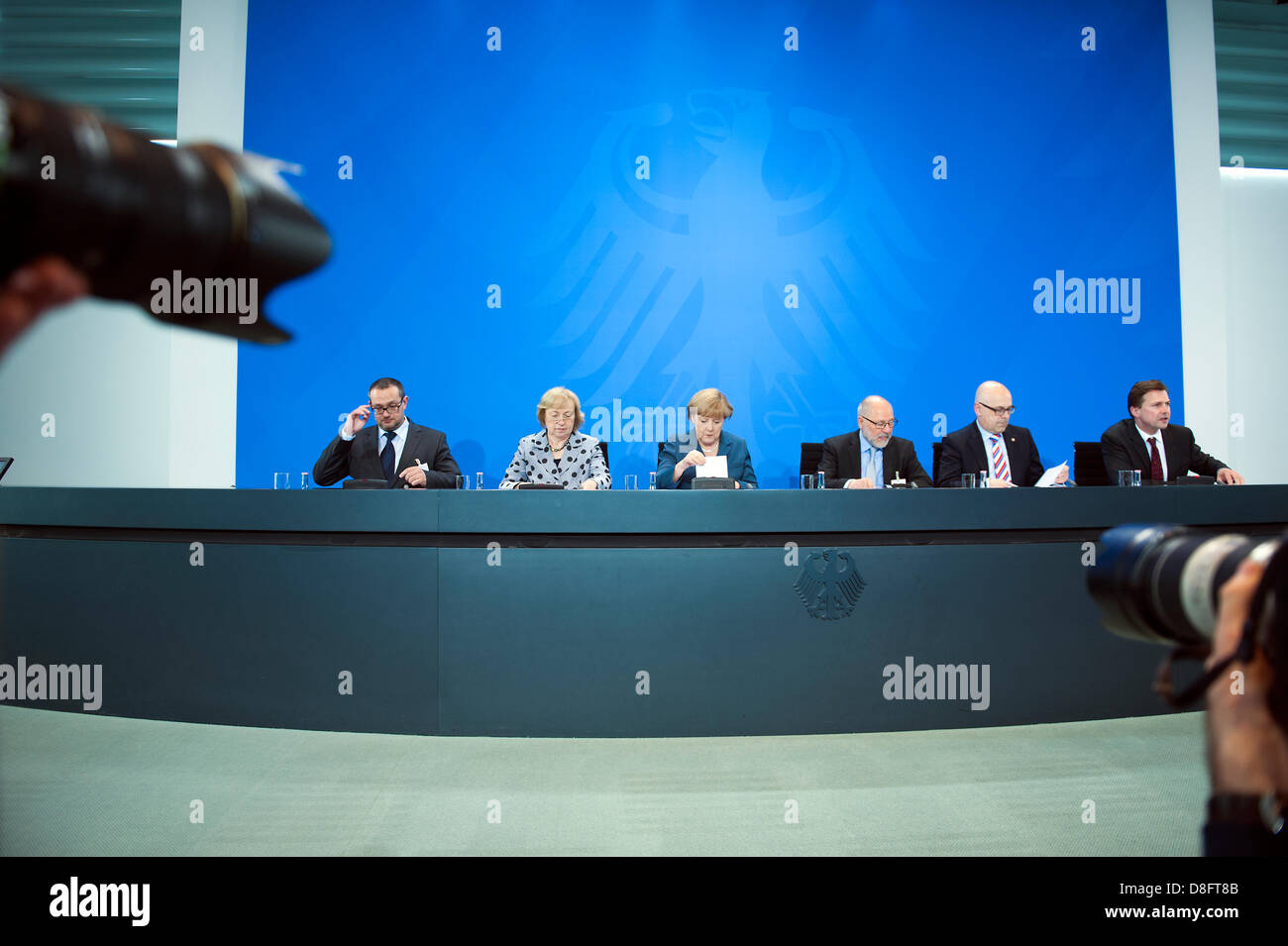 Berlin, Germany. May 28th 2013. Press briefing after 6 Integration ...