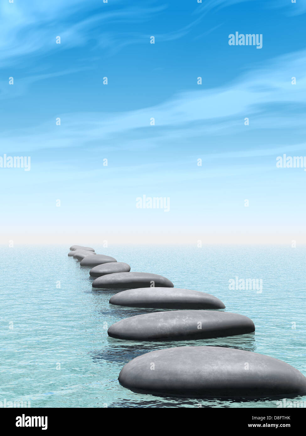 rock in water Stock Photo - Alamy