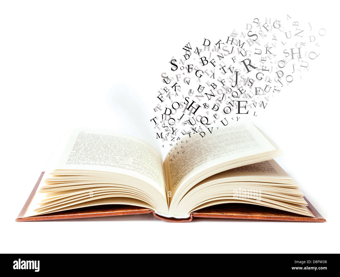 Open Book With Letters Coming Out