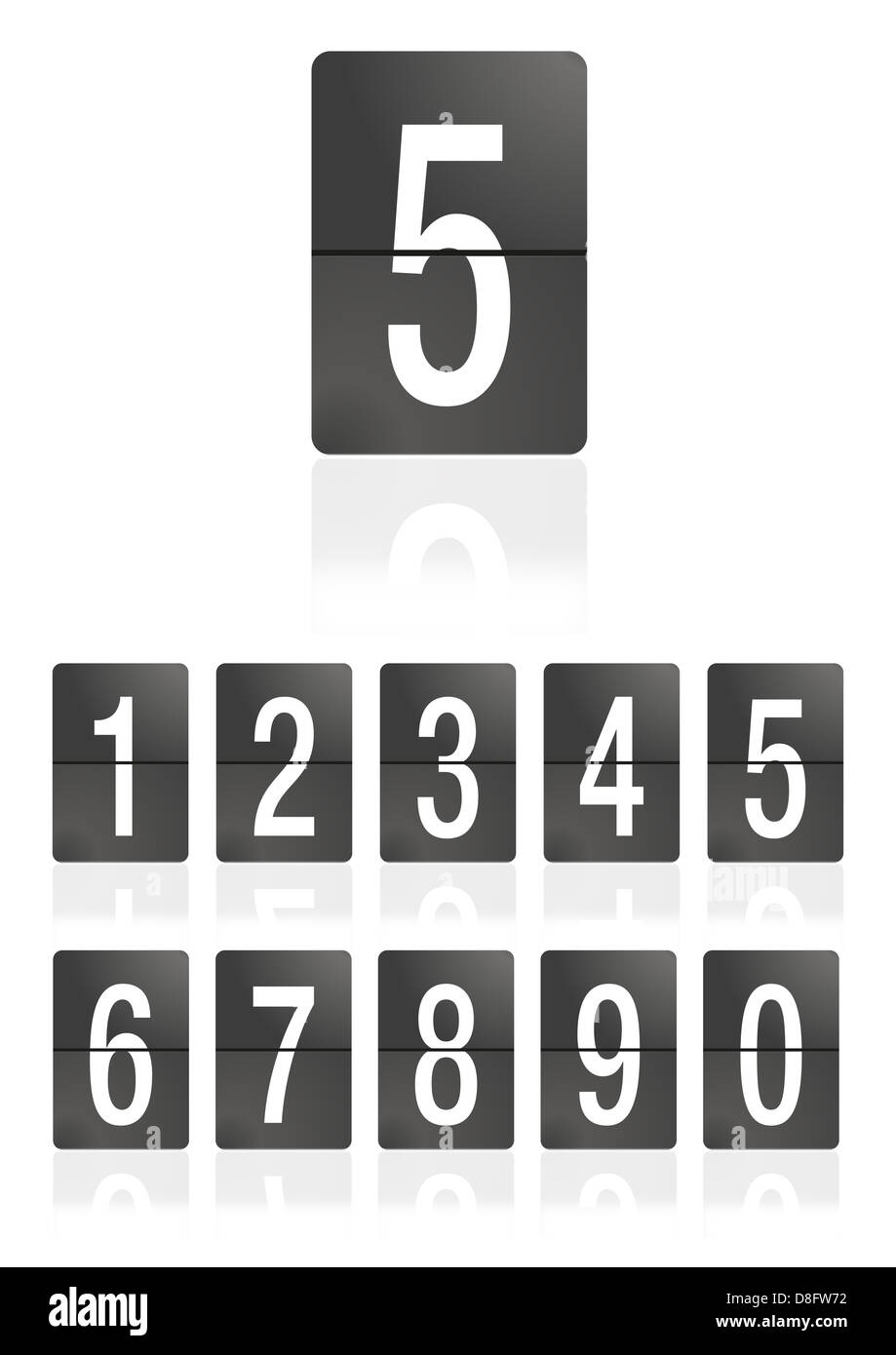 Mechanical scoreboard numbers on a white background Stock Photo - Alamy