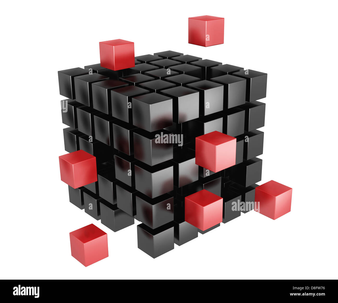 3d blocks red and black color Stock Photo - Alamy