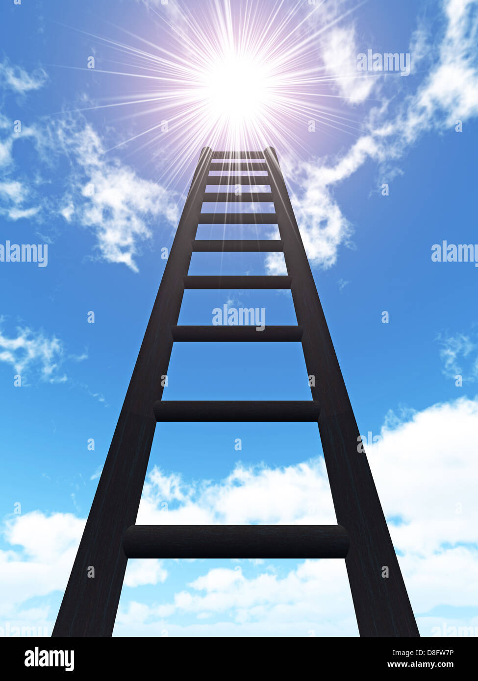 Ladder in the sky and sun Stock Photo - Alamy