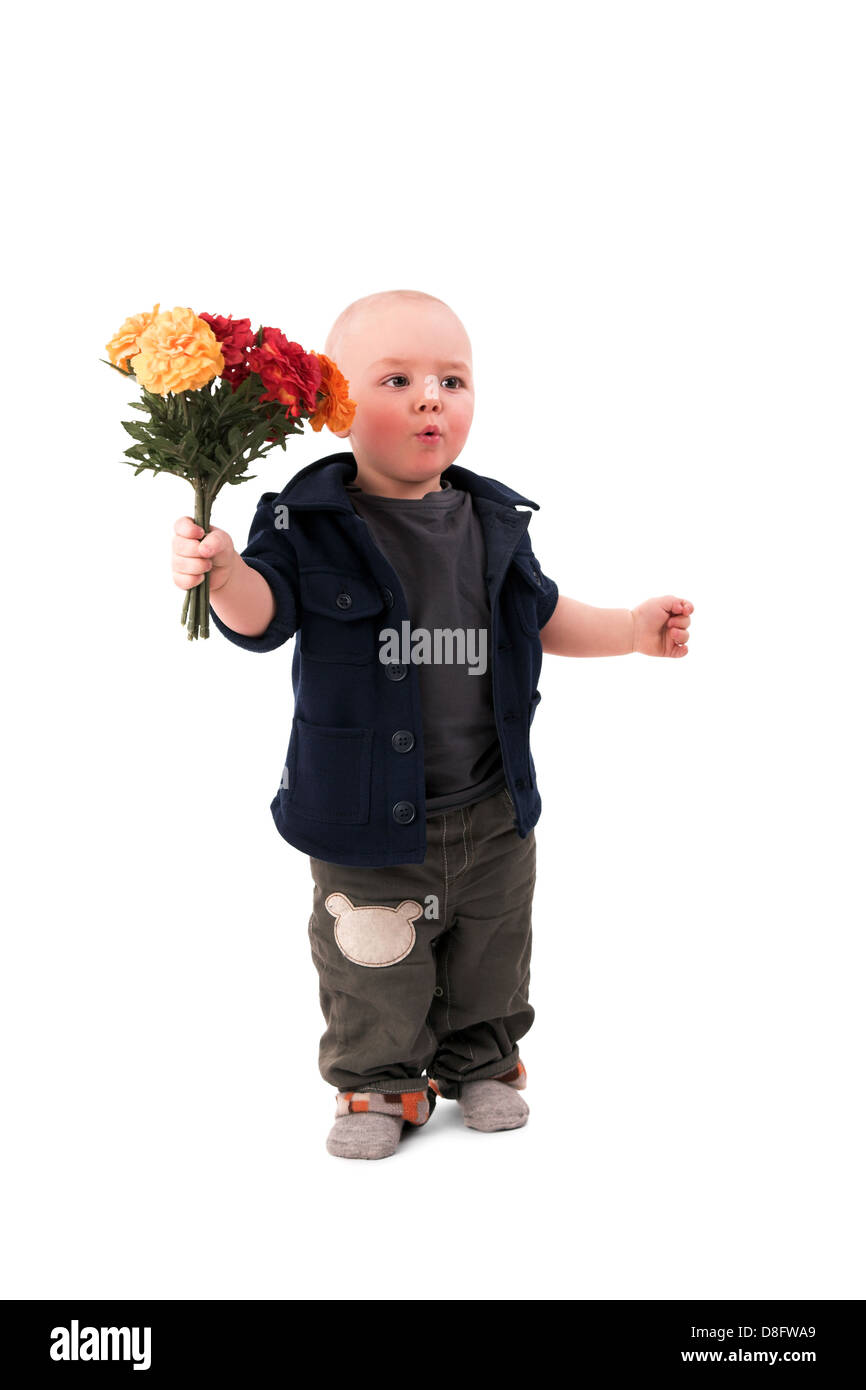 boy with flowers Stock Photo - Alamy