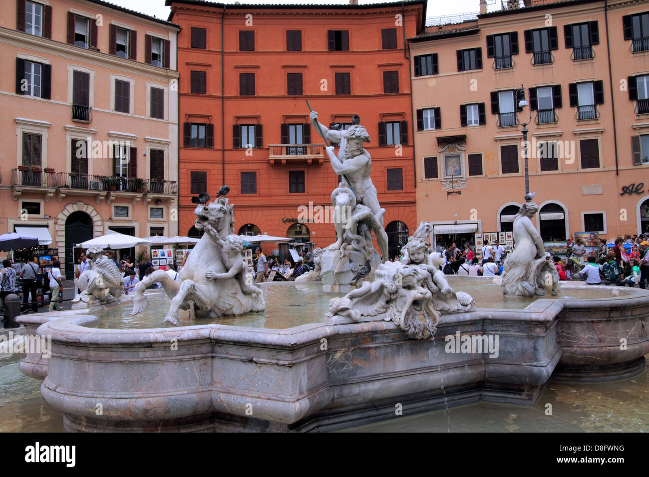 Fountain, Piazza Navona in Rome, Italy Stock Photo - Alamy