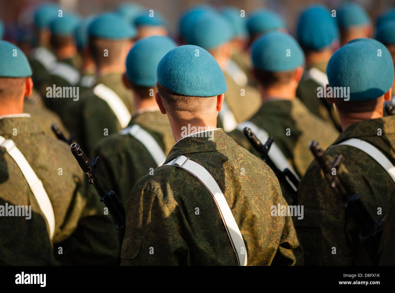 Soldiers line up on the parade , selective focus Stock Photo - Alamy
