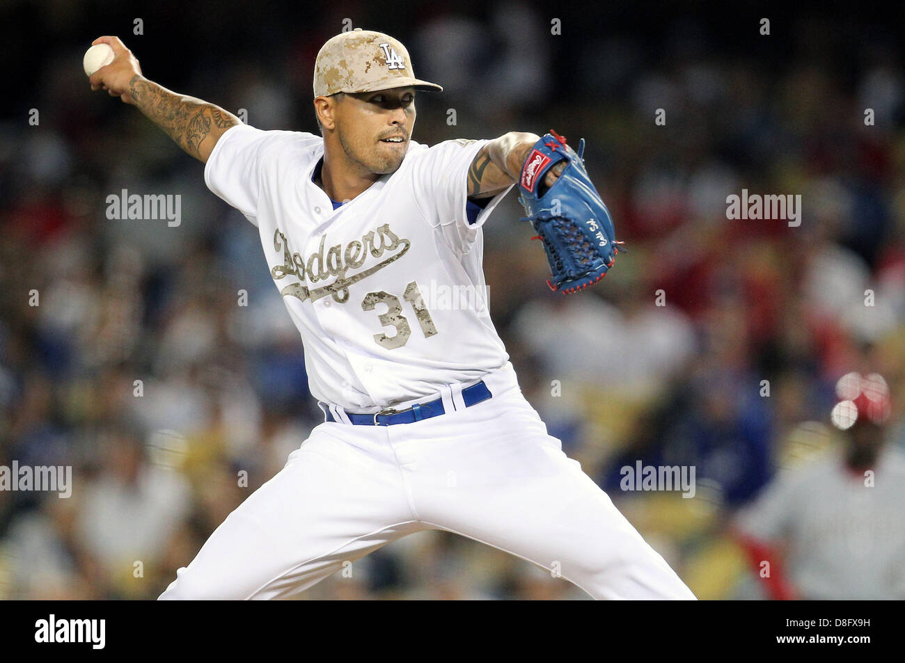 Los Angeles, California, USA. 27th May 2013. Los Angeles Dodgers relief ...