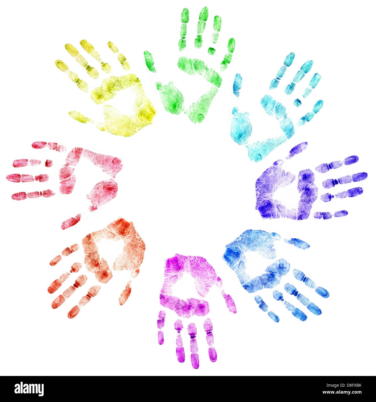 Color print of human hands Stock Photo - Alamy
