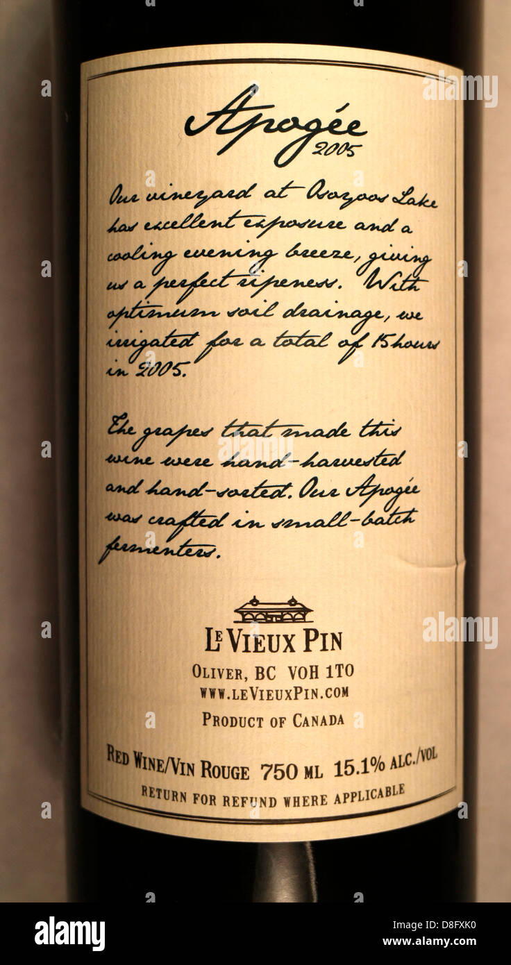 Canadian wine hi-res stock photography and images - Alamy