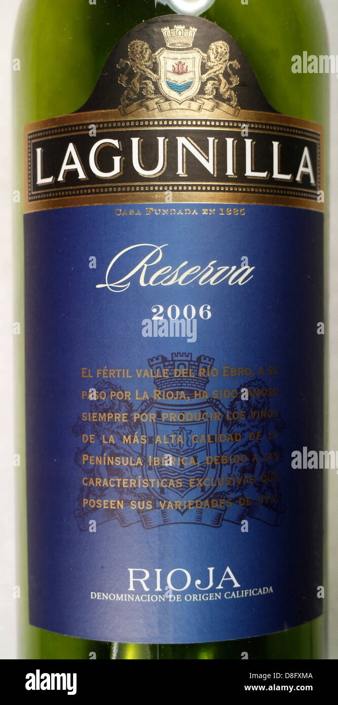 Lagunilla Reserva 2006 Spanish Rioja Wine label on bottle. 131834 Wine ...