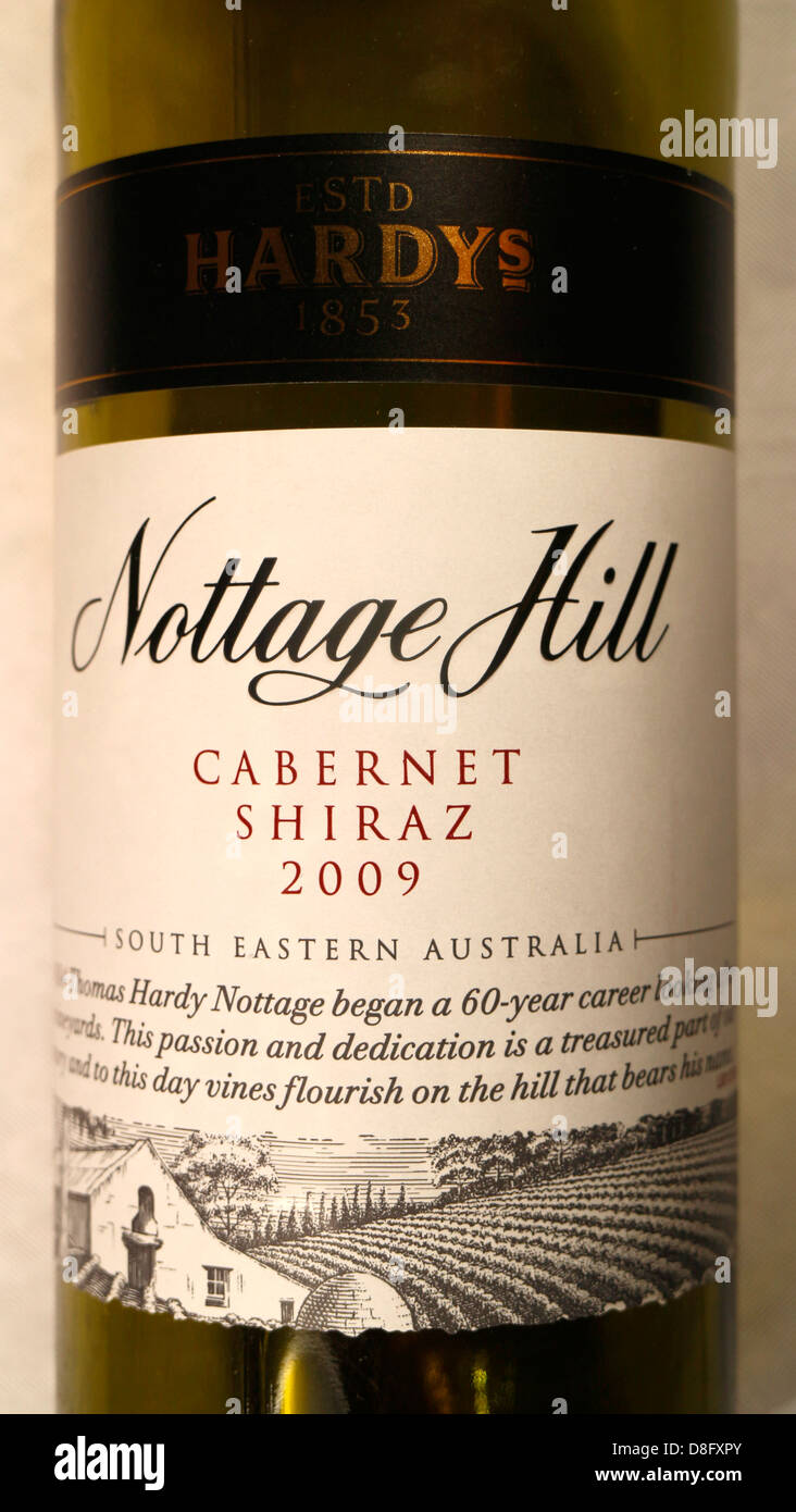 Nottage Hill cabernet shiraz 2009 Australian Wine label on bottle ...
