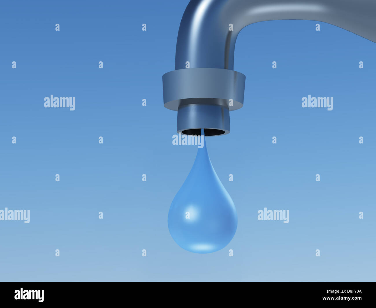 The tap with a falling drop Stock Photo - Alamy