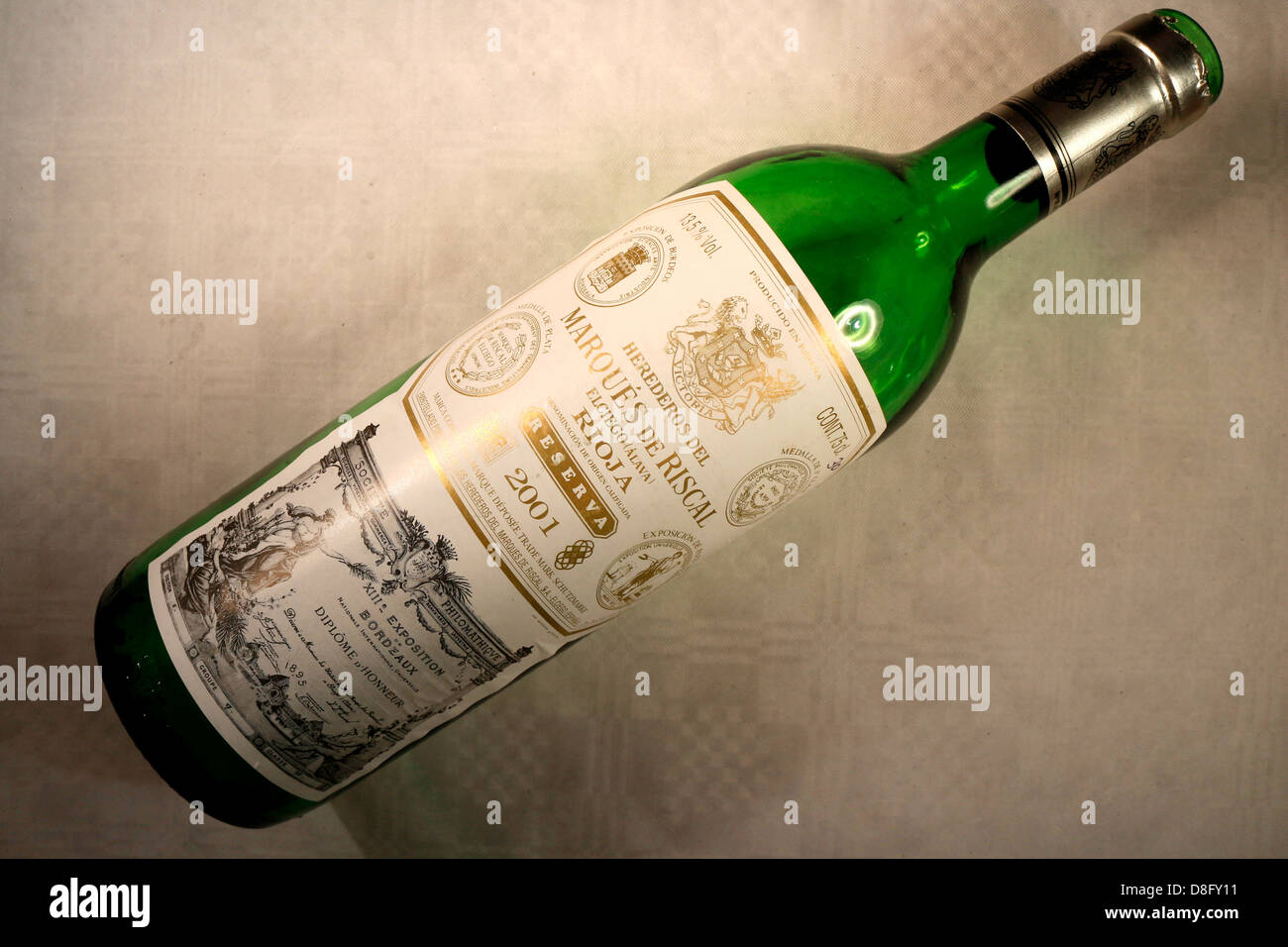 Marques de Riscal Rioja Spain red 2001 Reserva Wine label on bottle ...