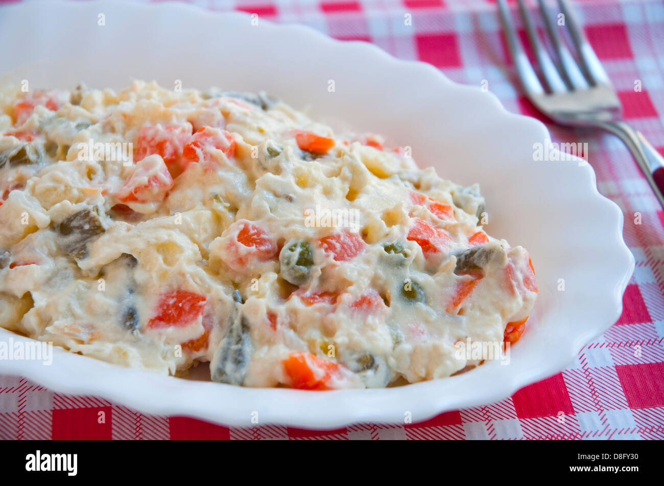 Ensaladilla rusa, close view. Spain Stock Photo - Alamy