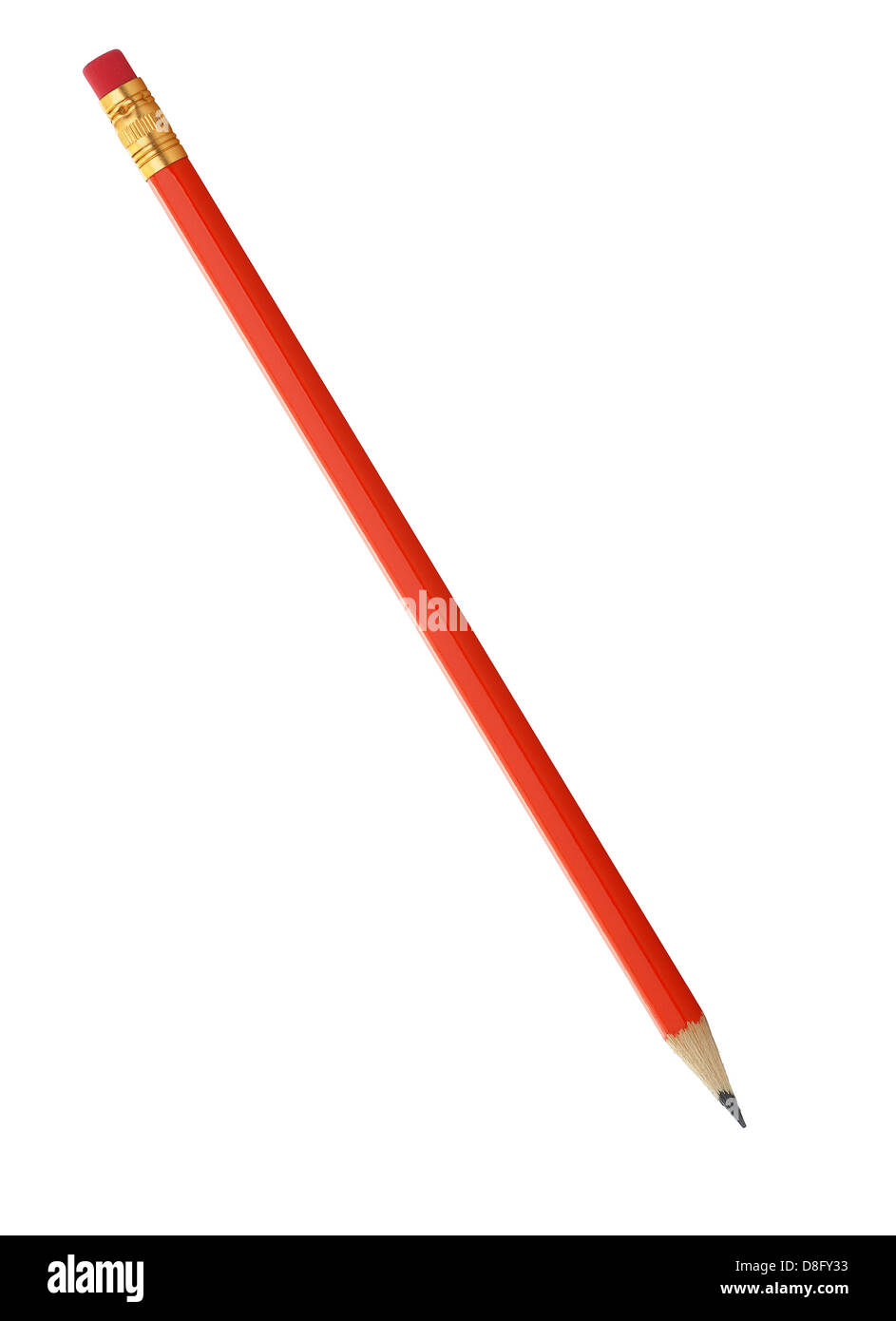Red pencil with eraser Stock Photo - Alamy