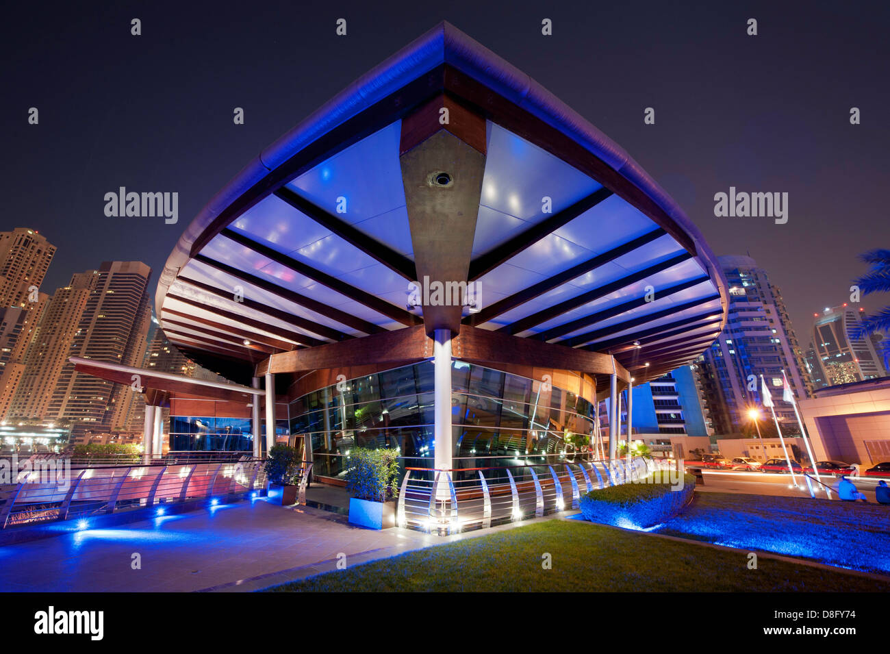 Dubai Marina Club at night, New Dubai, UAE Stock Photo - Alamy