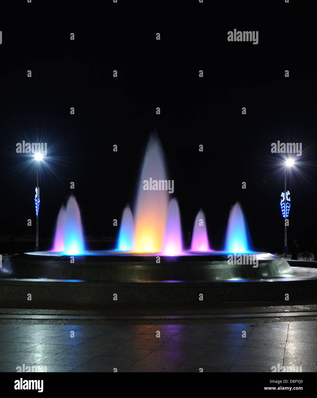 Beautiful night image fountain color hi-res stock photography and ...
