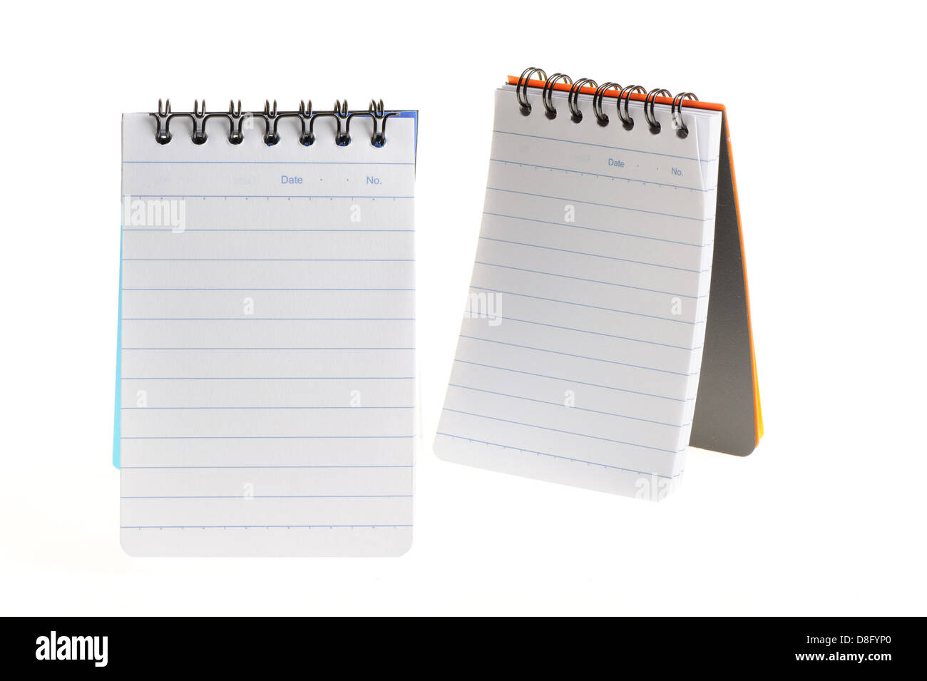 two notebook standing isolated Stock Photo - Alamy