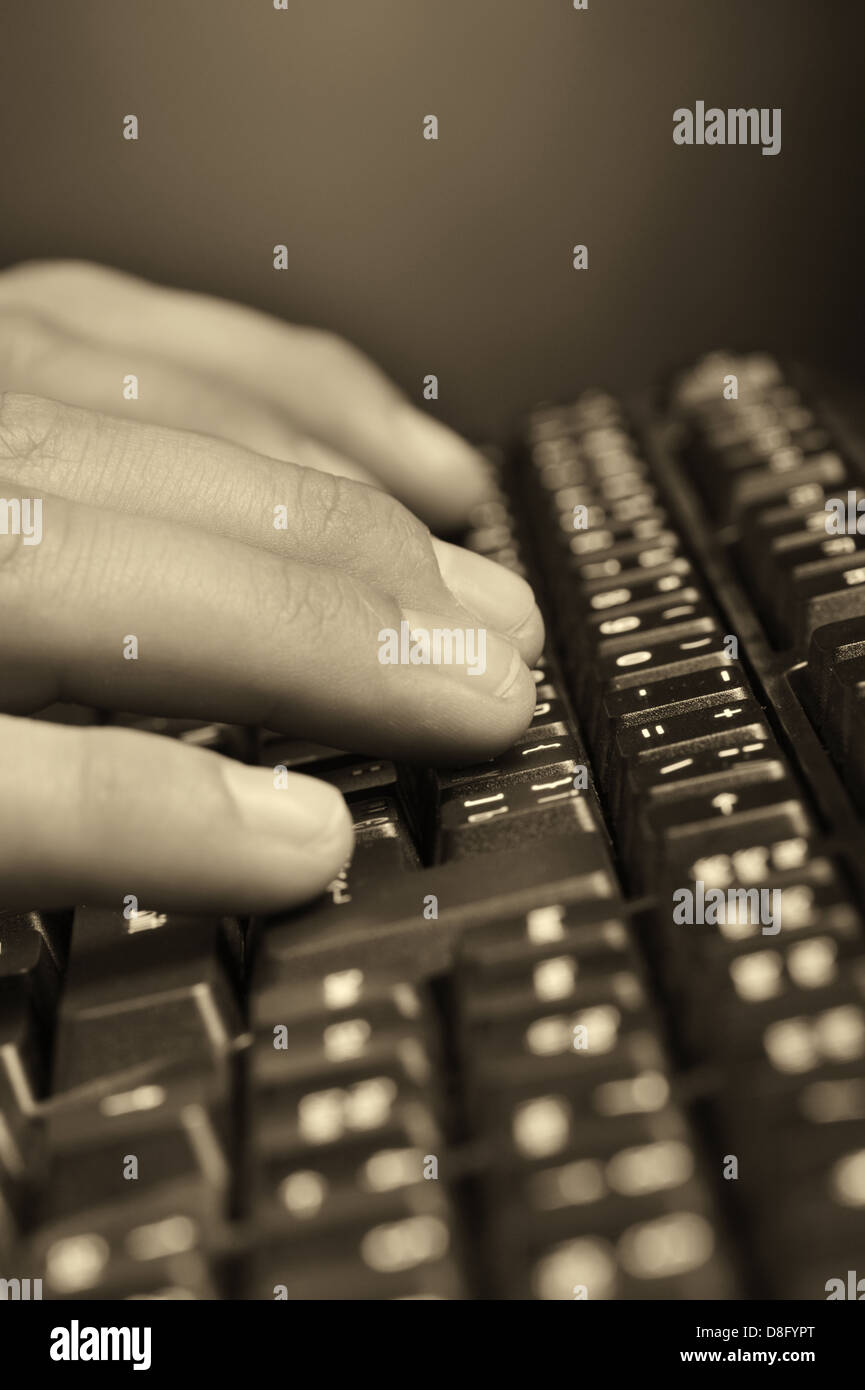 Hands above the keyboard Stock Photo - Alamy