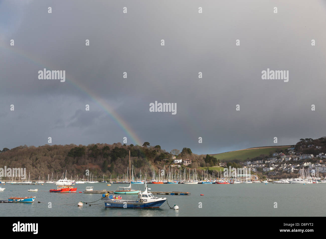 Rainbow against a dark sky hi-res stock photography and images - Alamy