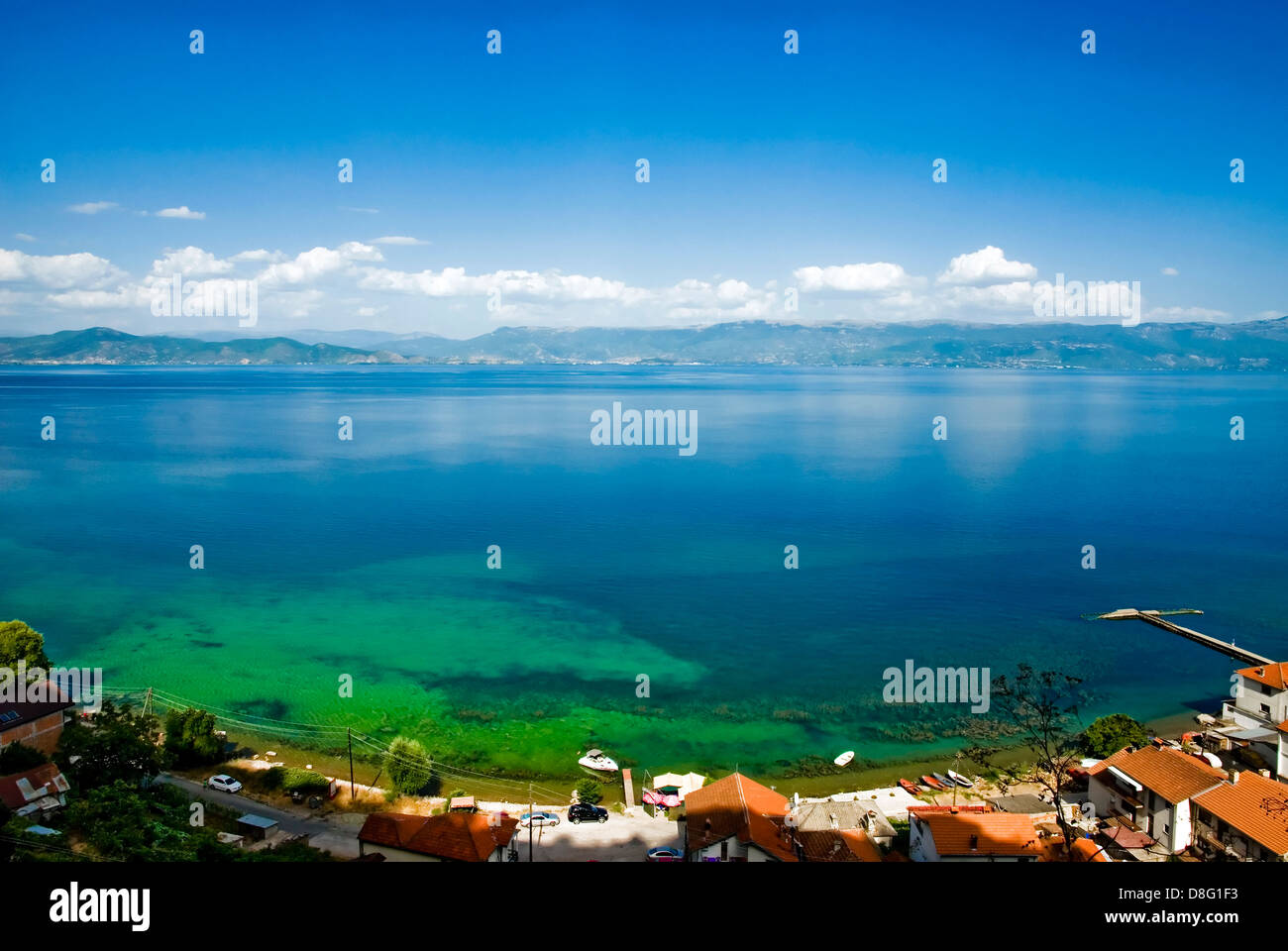 A view of a small fishing village on the Ohrid lake Stock Photo - Alamy