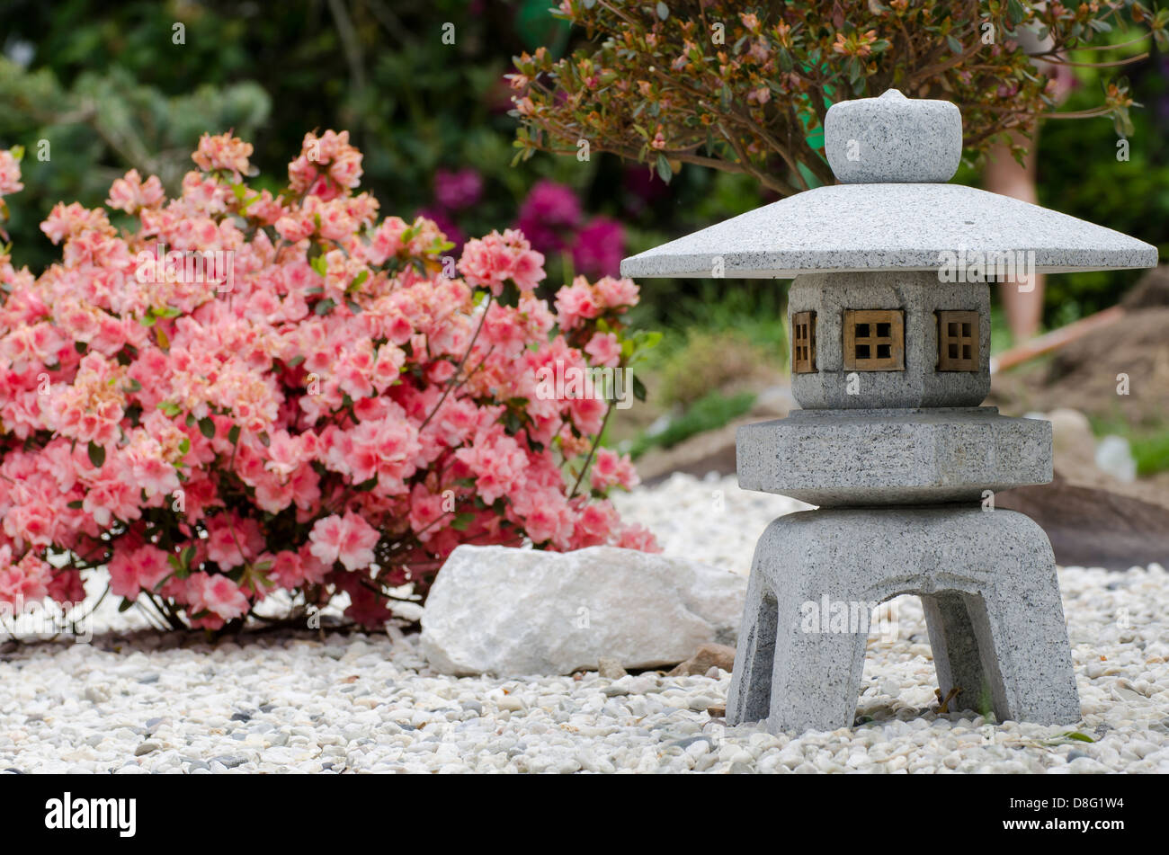 stone lantern in japanese garden Stock Photo - Alamy