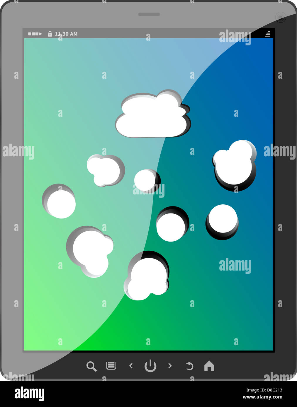 Cloud-computing connection on the digital tablet pc ipad Stock Photo ...