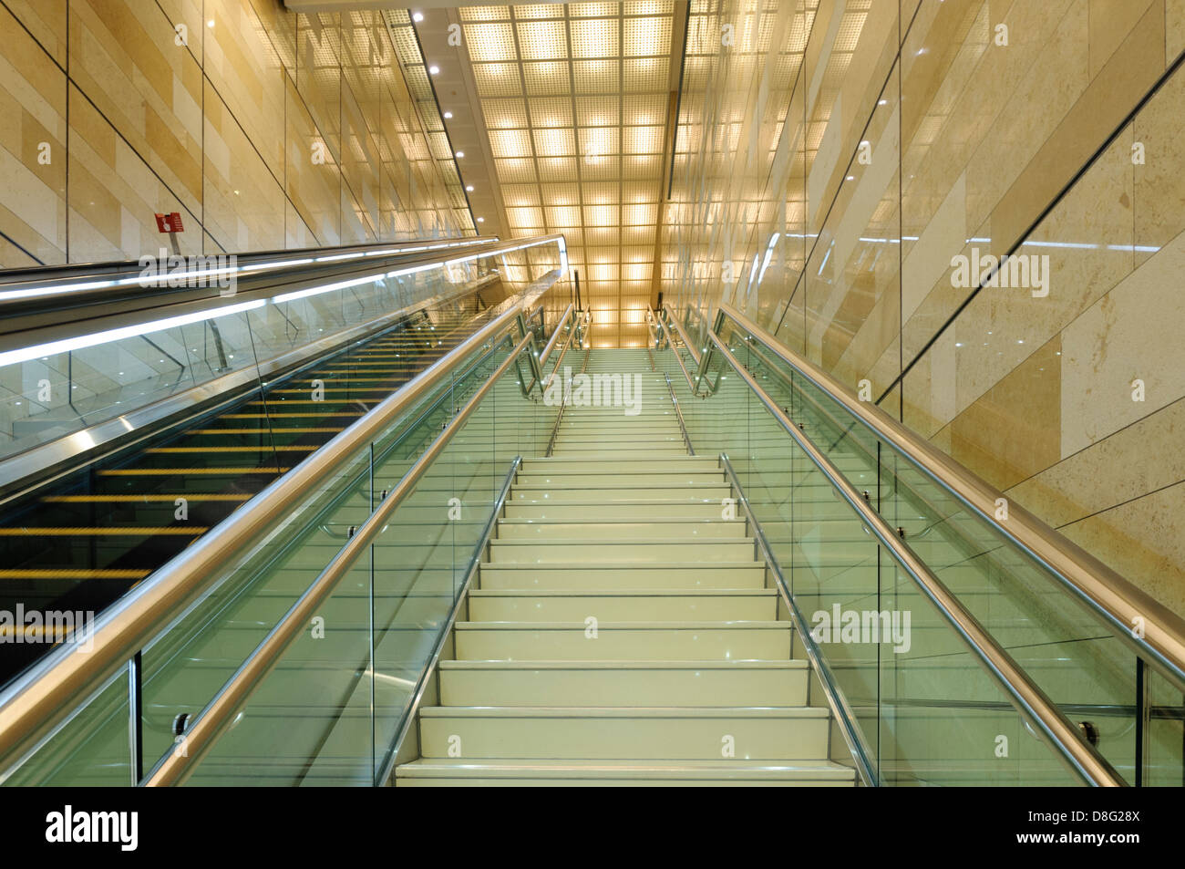 Stairs and escalators, Dubai Metro, United Arab Emirates Stock Photo ...