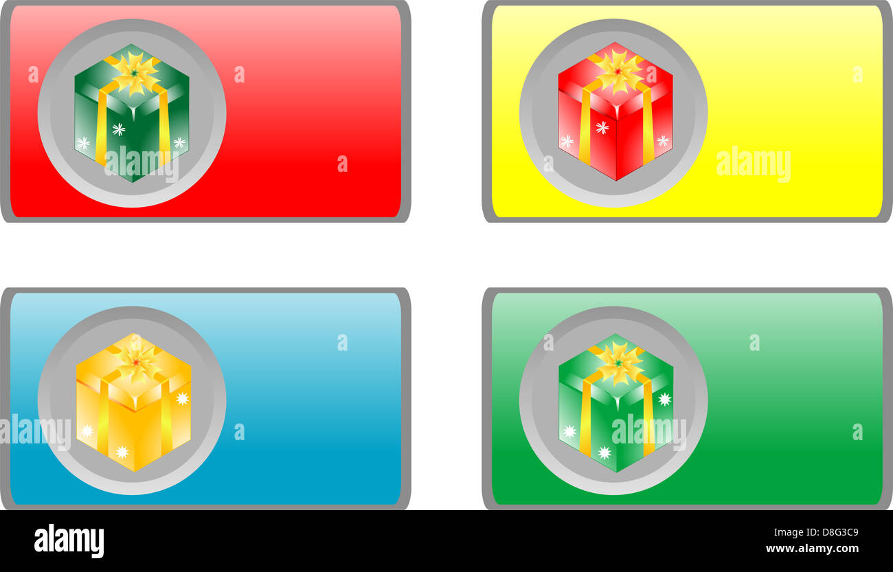Gift boxes stickers set Stock Photo - Alamy