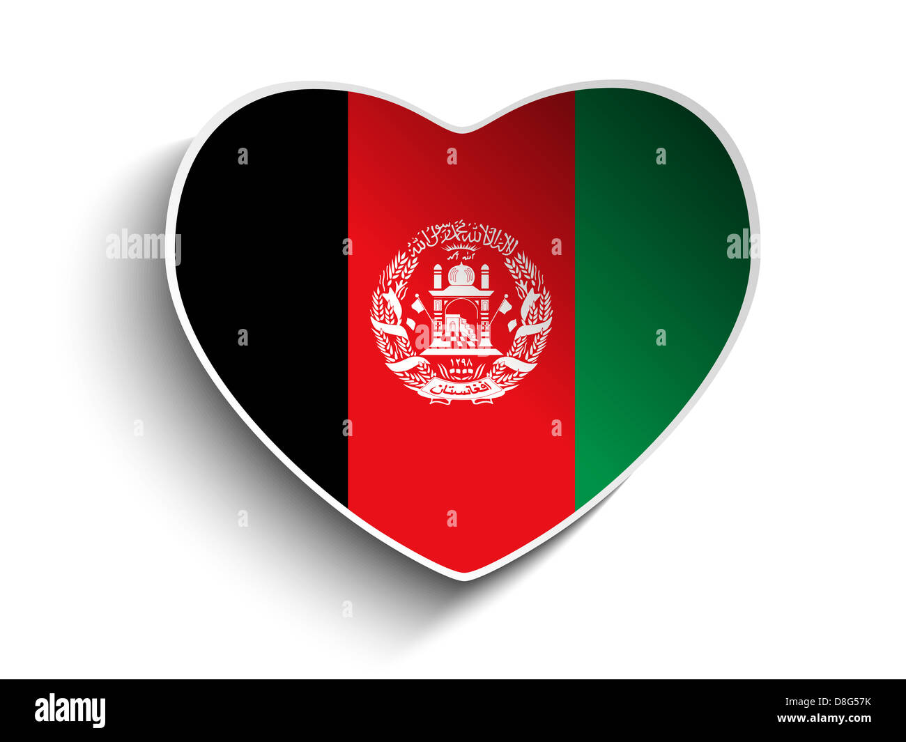 Vector - Afghanistan Flag Heart Paper Sticker Stock Photo - Alamy