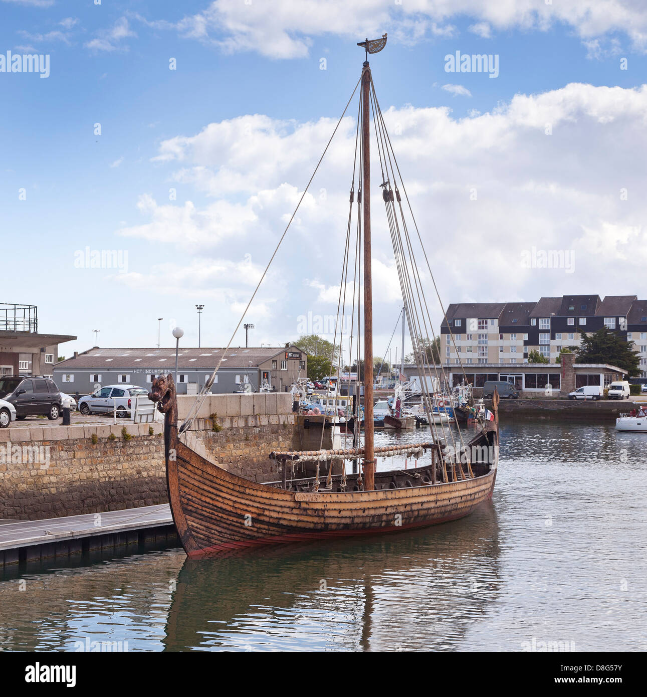Dreknor, Viking long ship replica, Cherbourg, Normandy, France Stock ...