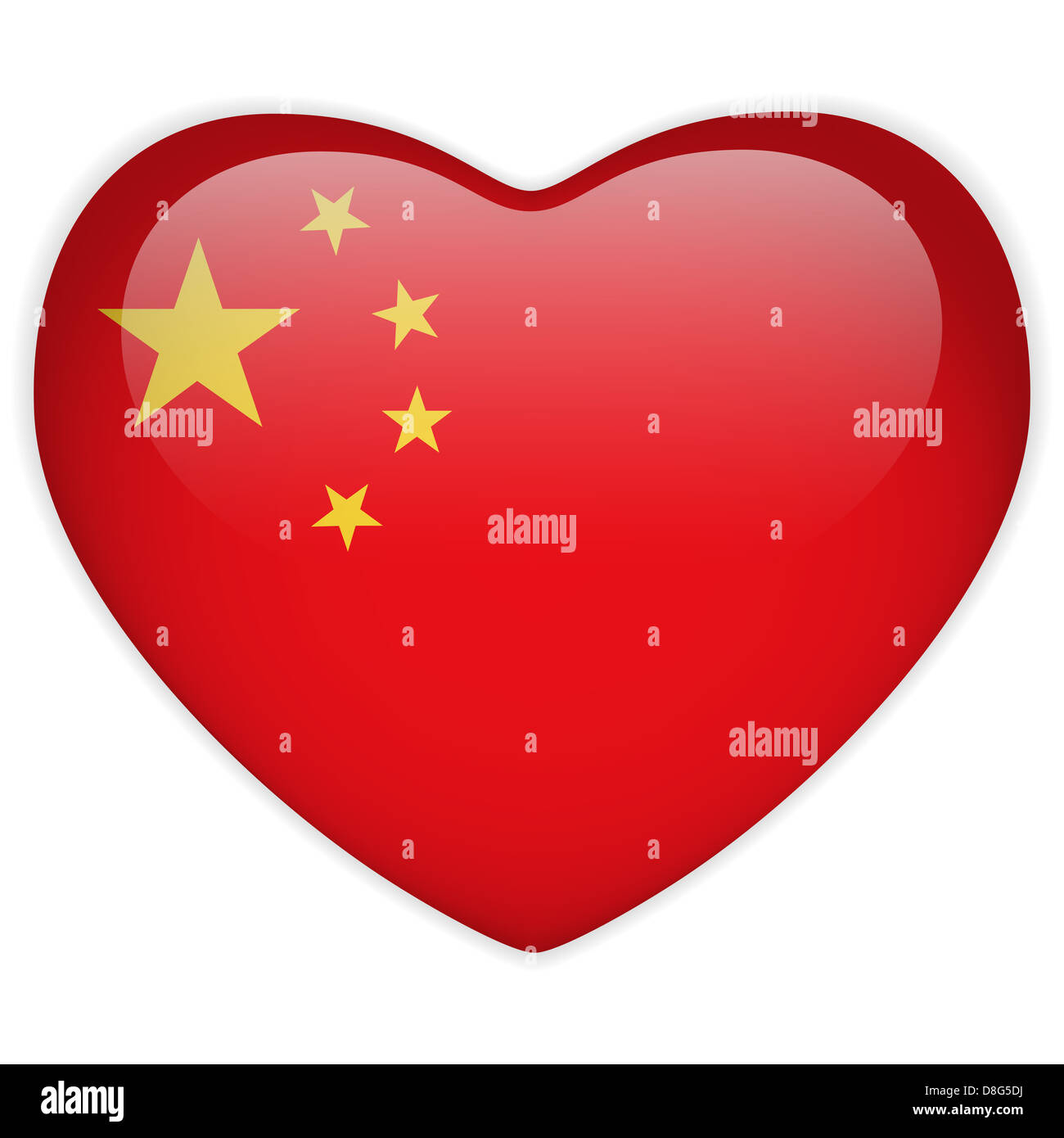Vector - China Flag Heart Glossy Button Stock Photo - Alamy