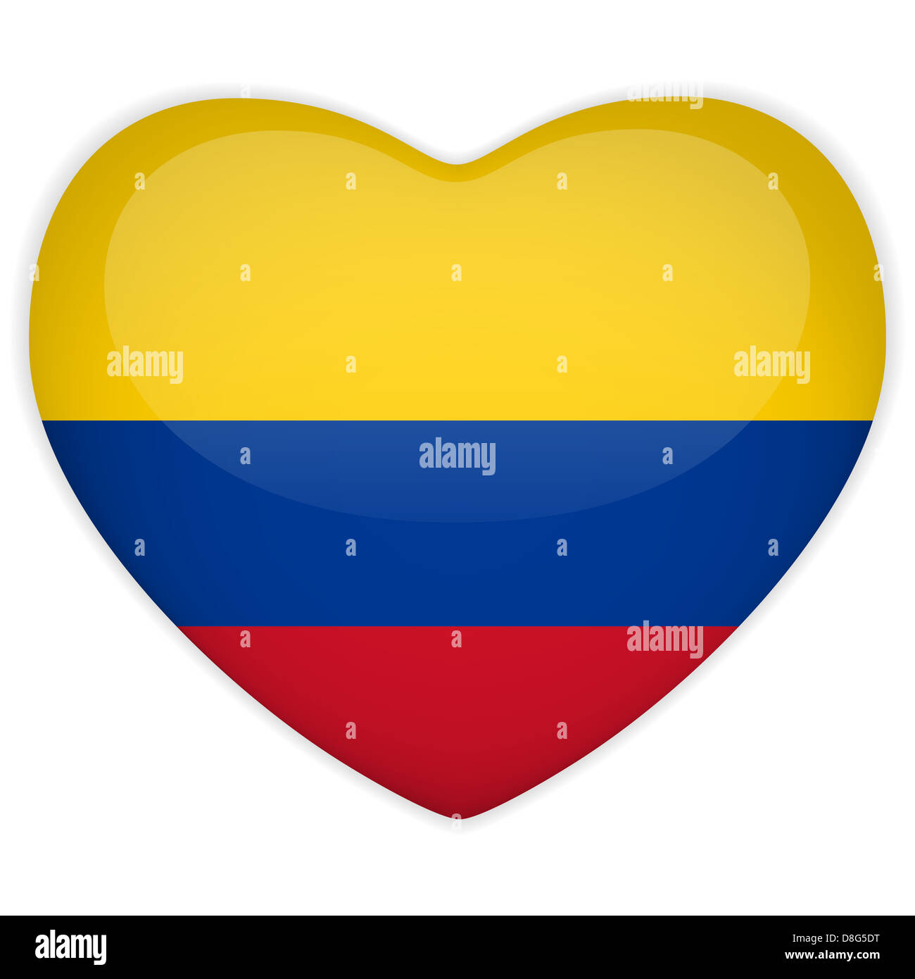 Vector - Colombia Flag Heart Glossy Button Stock Photo - Alamy