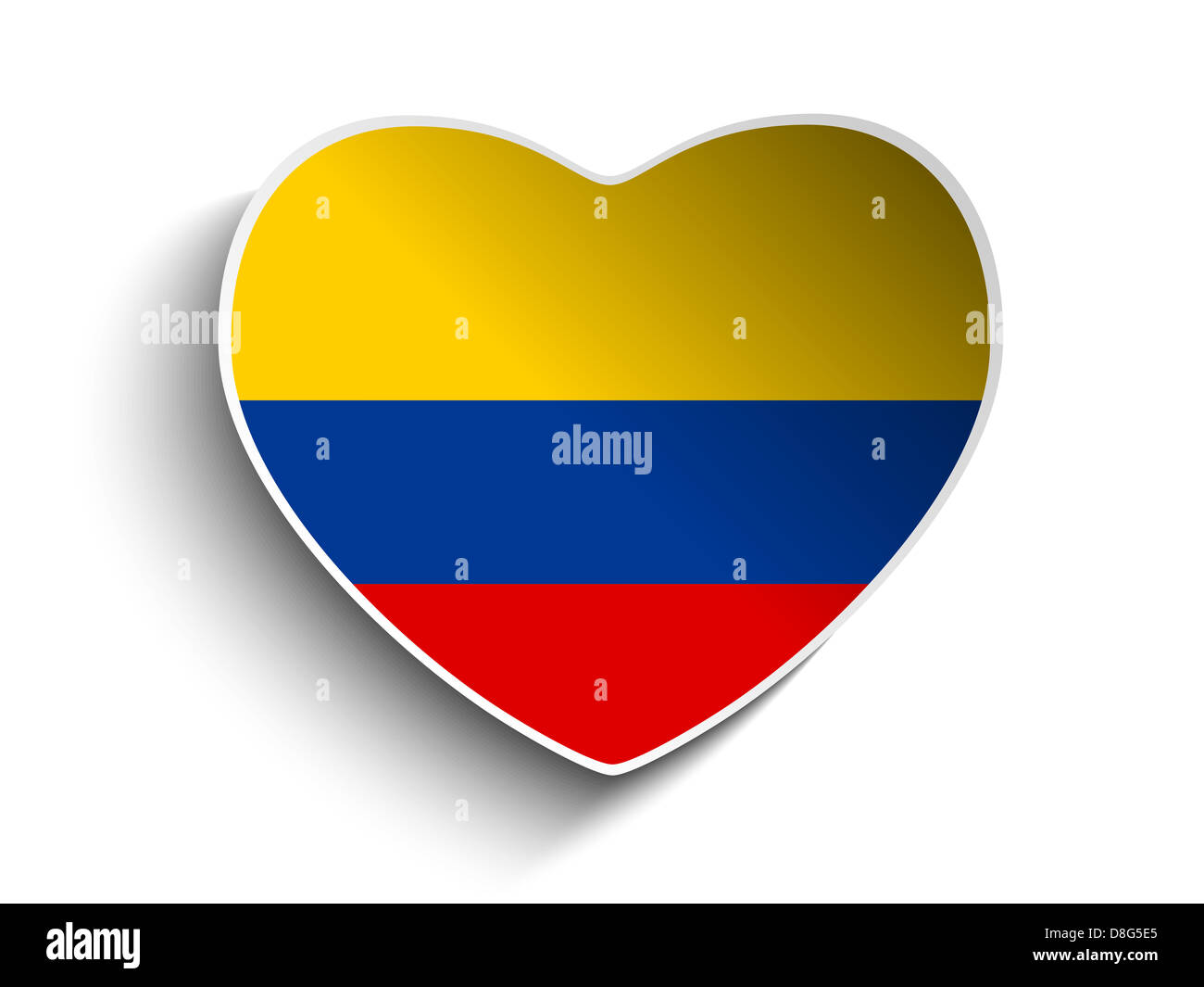 Vector - Colombia Flag Heart Paper Sticker Stock Photo - Alamy